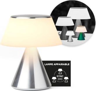 Lexon Lampe de bureau LED LUMA M, lampe de table sans fil tactile avec variateur dintensit&eacute; et synchronisation multi lampes, 9 couleurs de lumi&egrave;re pour bure