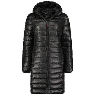 Geographical Norway Annecy Long Hood Lady - Doudoune Chaude Matelassee Femme Capuche Automne Hiver Printemps Ete - Veste Manteau Chaud - Parka Manches Longues Blouson - F