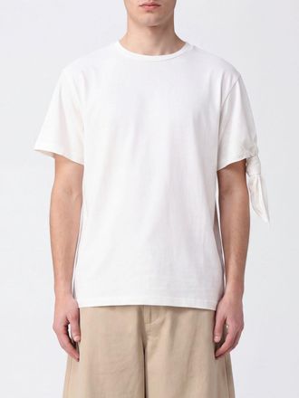 J.W.Anderson T-shirt &agrave; manches courtes en coton avec col rond et d&eacute;tail nou&eacute;