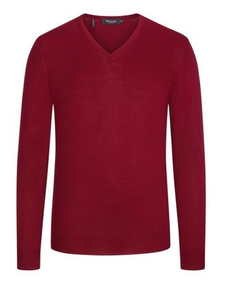 Maerz Softer Pullover aus Merinowolle mit V-Kragen in