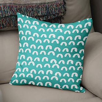 Bonamaison Le Jardin du Lin Kissen Zierkissenbezug Kissenbezug, Türkis & Weiß Dekoration, Für Zuhause Autos Büro Sofa Wohnzimmer Couch Schlafzimmer Dekor, 50x50 