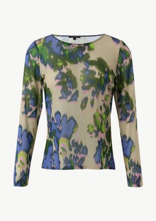 Comma Langarmshirt T-Shirt Longsleeve aus Mesh