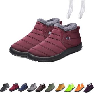 Generic Bottes orthop&eacute;diques chaudes imperm&eacute;ables pour homme et femme - Antid&eacute;rapantes - Doublure en fausse fourrure - Chaussures dhiver &agrave; enfiler, fuchsia, 3