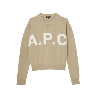 A.P.C. Logo Jumper - - Knitwear - Damen - Beige - S