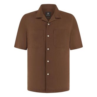Boggi Milano Homme, Chemises, Brun, Taille: M Chemise en lin Regular Fit