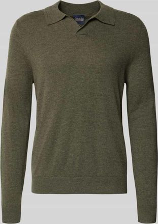 Christian Berg Strickpullover mit Polokragen und V-Ausschnitt