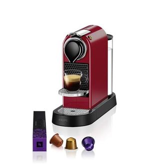 Nespresso Krups Nespresso XN7415 New CitiZ Kaffeekapselmaschine | 1260 Watt | 19 bar Pumpendruck | Wassertankkapazit&auml;t: 1 L | Rot