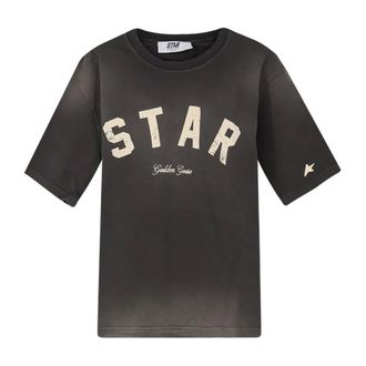 Golden Goose Homme, Tops, Noir, Taille: M T-shirt &agrave; Manches Courtes et Col Rond