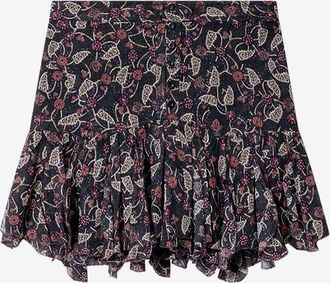 Isabel Marant Jupe Daneen - Femme - Noir / Framboise - Taille34 - Marant &Eacute;toile