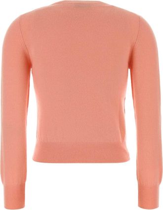Miu Miu Virgin Wool V-Neck Sweater - Orange