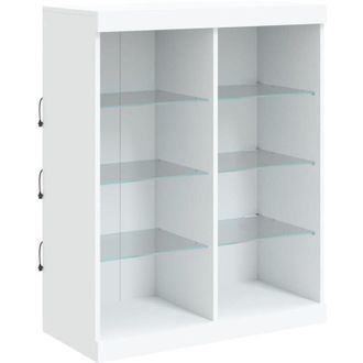 vidaXL Buffet avec lumières led blanc 81x37x100 cm Vidaxl