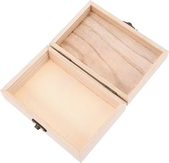 DOITOOL Unlackierte rechteckige Holzkassette mit Schloss Nachhaltige Aufbewahrungsbox aus Holz f&uuml;r Schmuck und DIY Dekoration Robuste Aufbewahrungsbox mit Sch