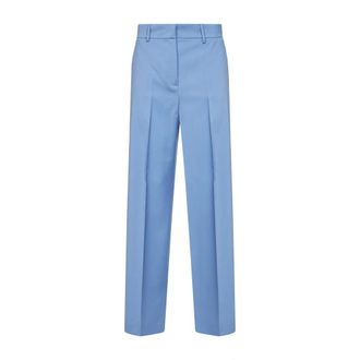 Max Mara Palazzo-Hose aus Wollstoff - - Trousers - Damen - Blau - XS