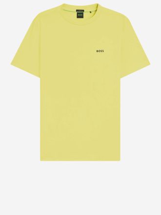 HUGO BOSS Mens T-Shirt Stretch Cotton Acid Yellow T-Shirts And Polos