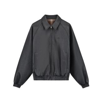 Arte Wendemantel im Bomberjacken-Stil aus Leder - - Jackets - Herren - Schwarzk - XL