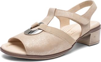Ara Damen Lugano Sandale mit Absatz, Sand, 38.5 EU Weit
