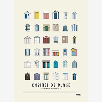 La Majorette &agrave; Moustache LA Majorette &Agrave; Moustache - Affiche Cabines de Plage - 50 cm x 70 cm - Livr&eacute;e dans Un Tube Protecteur en Carton (53 cm x 6 cm) pour Les Amateurs de Voy