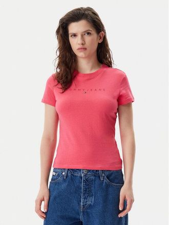 Tommy Jeans T-Shirt Tonal Linear DW0DW20315 Rosa Slim Fit
