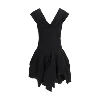 Magda Butrym Womens Black Cotton Cocktail Dress