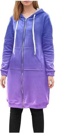 Generic 2026 Vestes pour femmes, manteaux &agrave; capuche pour femmes, automne hiver, poches chaudes, cordon de serrage, fermeture &eacute;clair, cardigan long &agrave; capuche, 