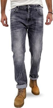 TONY BACKER Jeans Homme Regular Fit Élastique Pantalon Denim Confortable à la taille, Coupe Classique, Jeans Élastique Homme, Look Décontracté, gris, 44