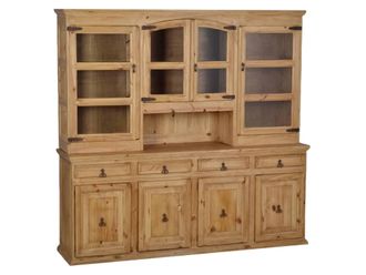 MiaM&ouml;bel Buffet Mexico M&ouml;bel 210x202x52 cm Landhausstil Glas Massivholz Pinie Honig