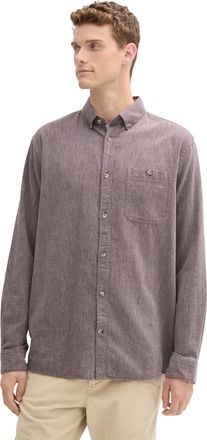 Tom Tailor Herren Comfort Fit Hemd mit Brusttasche, 36670 - Gipsy Purple Minimal Structure, L