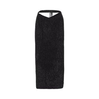 Rotate Glitzer-Strick-Bleistiftrock - - Skirts - Damen - Schwarzk - L