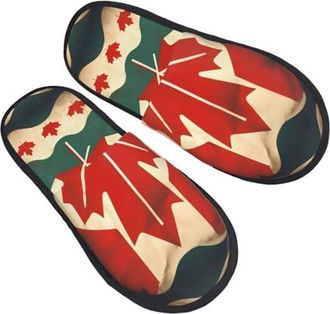 Generic Pantoufles Impression Du Drapeau Canadien R&eacute;tro Chausson Maison L&eacute;g&egrave;res Slippers Pour Chambre Femme Unisex M