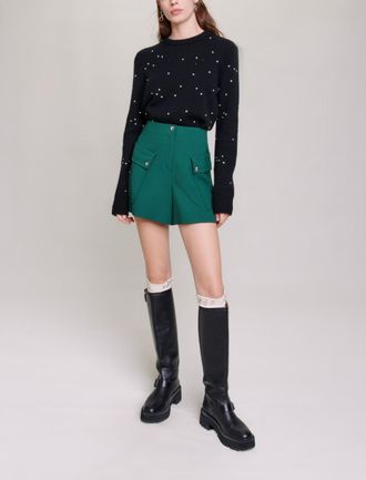 Maje Strukturierte Shorts Mit Taschen - Flaschengr&uuml;n - Gr&ouml;&szlig;e 32 - Maje