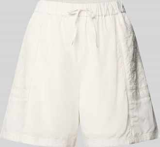 Jake*s Casual Shorts aus Viskose-Mix mit floralem Stitching
