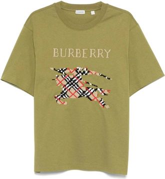 Burberry Homme, Tops, Vert, Taille: XL T-shirt Equine Knight Logo Pixelis&eacute;