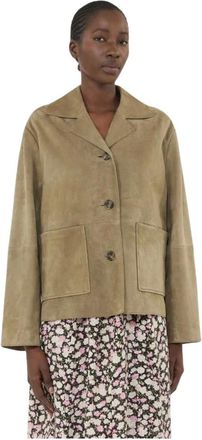 Max Mara Femme, Vestes, Beige, Taille: 32 FR Veste en daim