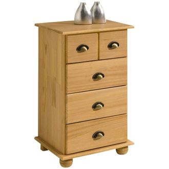 IDIMEX Commode chambre colmar l 49 cm en bois massif - Brun