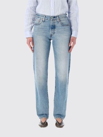 Levi's Jean 501 en denim de coton &agrave; taille mi-haute et jambe droite