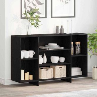 vidaXL Buffet Ch&ecirc;ne noir 120 x 30 x 75 cm Bois ding&eacute;nierie Vidaxl