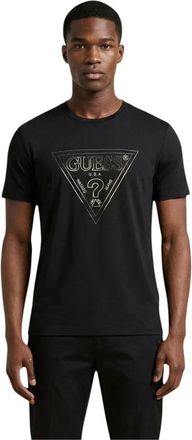 Guess Homme, Tops, Noir, Taille: XL T-shirt imprim&eacute; &agrave; manches courtes et col rond