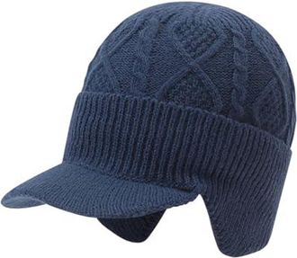 Generic Bonnet dhiver tricot&eacute; avec oreilles - Bonnet thermique pour activit&eacute;s de plein air par temps froid, Marine, taille unique