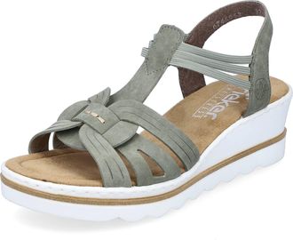 Rieker Damen Sandaletten 67459, Frauen Sandalen,Sommersandalen,bequem,Sommerschuhe,Freizeitschuhe,offene,Schuhe,Strandschuhe,grün (52),41 EU / 7.5 UK