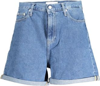 Calvin Klein Femme, Shorts, Bleu, Taille: W25 Short Mom Jeans Bleu avec Logo