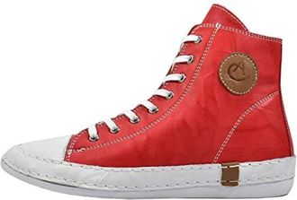 Andrea Conti Bottes en Cuir Femmes 0025902, Pointure:41 EU, La Couleur:Rouge