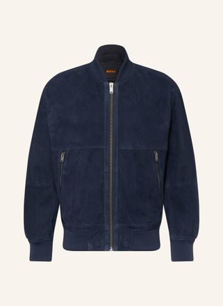 HUGO BOSS Lederblouson Jonorve blau