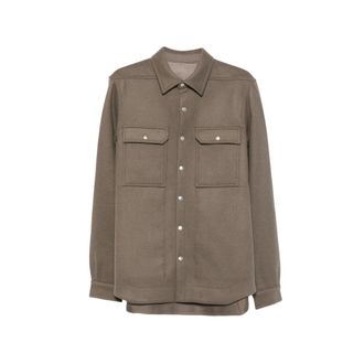 Rick Owens Virgin Wool Shirt Jacket - Gray