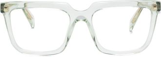 Prada Brille mit eckigem Gestell - Grün