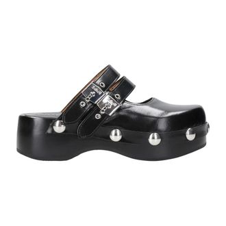 Philosophy di Lorenzo Serafini Nietenbesetzter Leder-Clog - - Shoes - Damen - Schwarzk - 38 EU