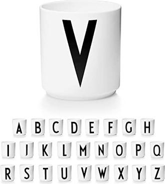 DESIGN LETTERS Tasse Personalisiert A-Z | Wei&szlig;e Tassen | Kaffeetassen Buchstaben | Kaffeebecher Porzellan | Personalisierte Tasse Wei&szlig;, Personalisierte Geschenke | D