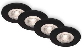 Briloner 4er Set LED Einbaustrahler 230V flach, warmweiß, je 4,9 W 480lm, Spot, flach, Deckenspots, LED Spots 230V, Einbauleuchten, Einbauspots, 68mm Lochmass,