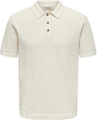 Only & Sons Onsmoon Reg 12 SS Polo Knit, Egret, M