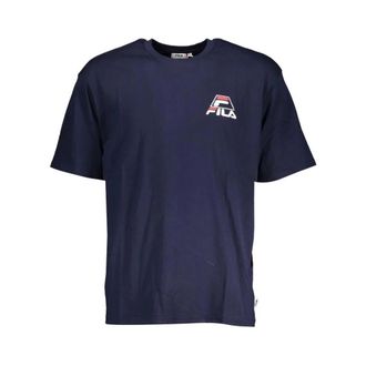 Fila Liberec Logo Tee - Blaues Baumwoll-T-Shirt - - Tops - Herren - Blau - L