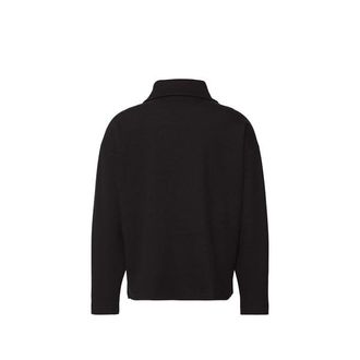 Calvin Klein Sweat droit &agrave; col zipp&eacute; en coton m&eacute;lang&eacute;